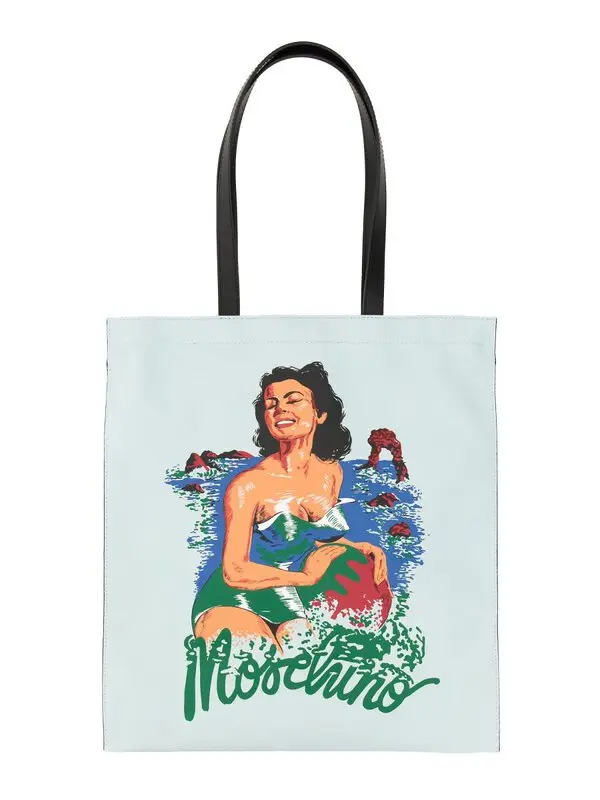 Moschino Printed Tote Bag - Blue