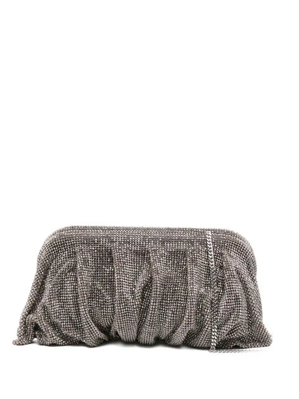 Benedetta Bruzziches Beaded Clutch With Chain Strap - Silver