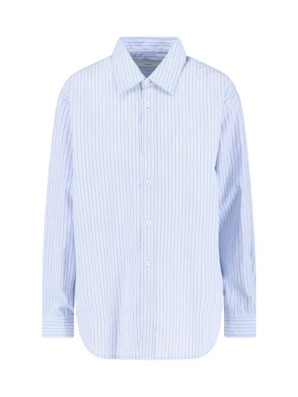 DUNST Striped Cotton Shirt - Blue