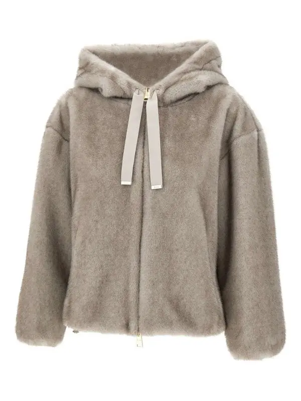Herno Faux Fur Coat - Grey