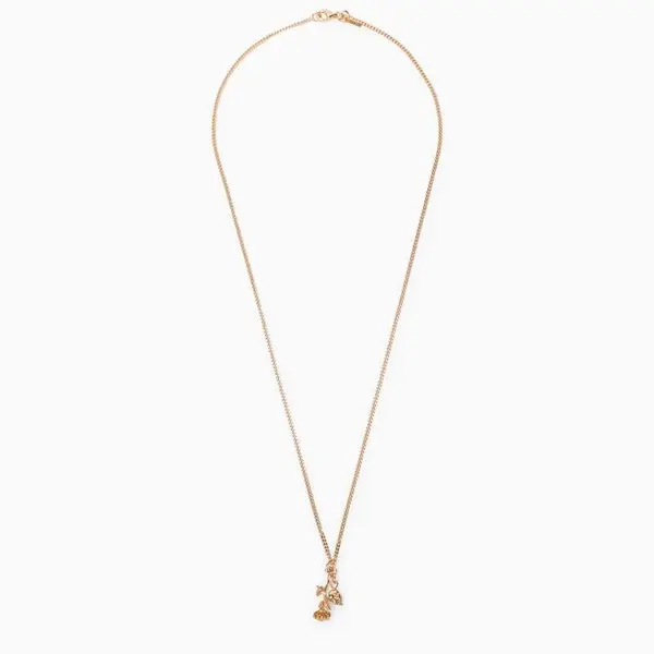 Emanuele Bicocchi Rose And Skull Necklace - Metal