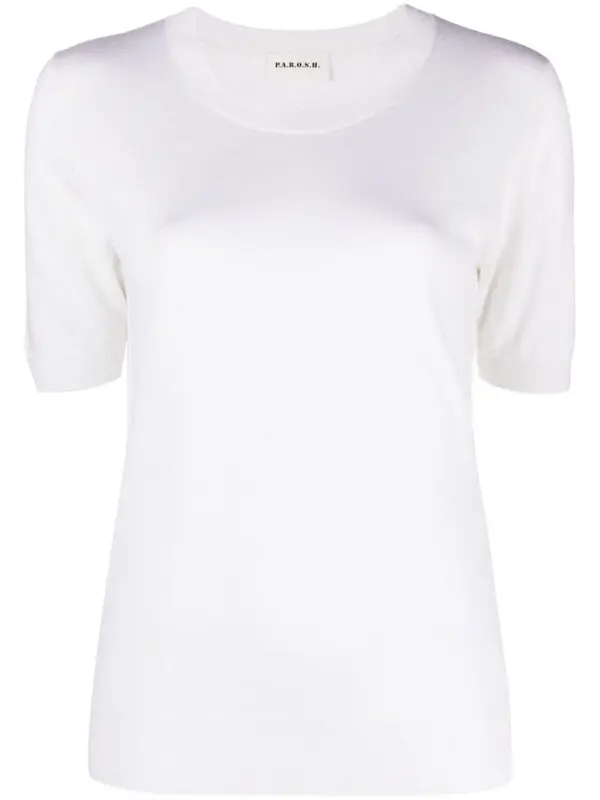 P.a.r.o.s.h Linfa Fine-knit Top - White