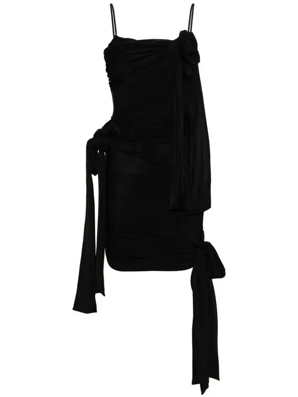 Blumarine Sash-detailing Mini Dress - Black