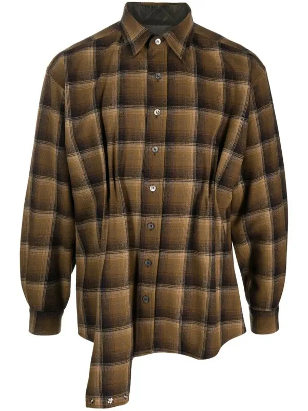 MAISON MARGIELA X Pendleton Asymmetric Plaid Wool Shirt