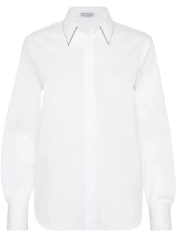 Brunello Cucinelli Collar-trim Shirt - White