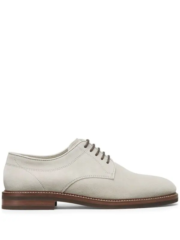 Brunello Cucinelli Panelled Suede Derby Shoes