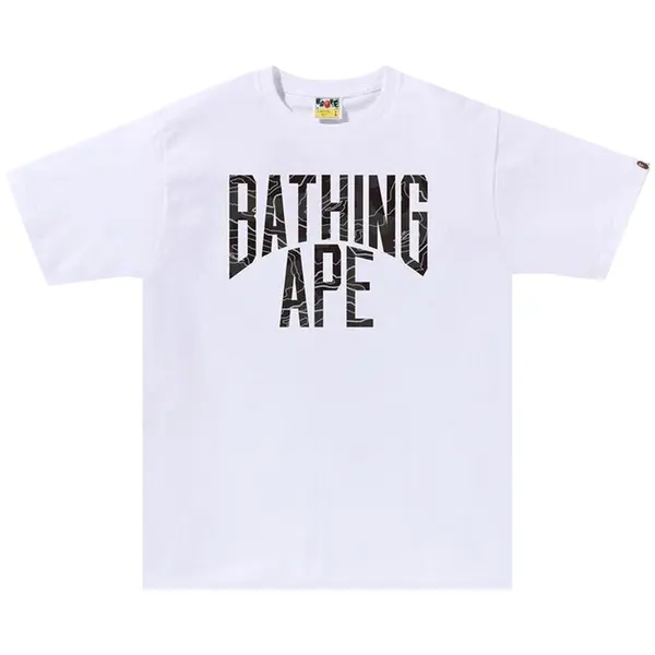 BAPE Layered Line Camo Nyc Logo Tee - White
