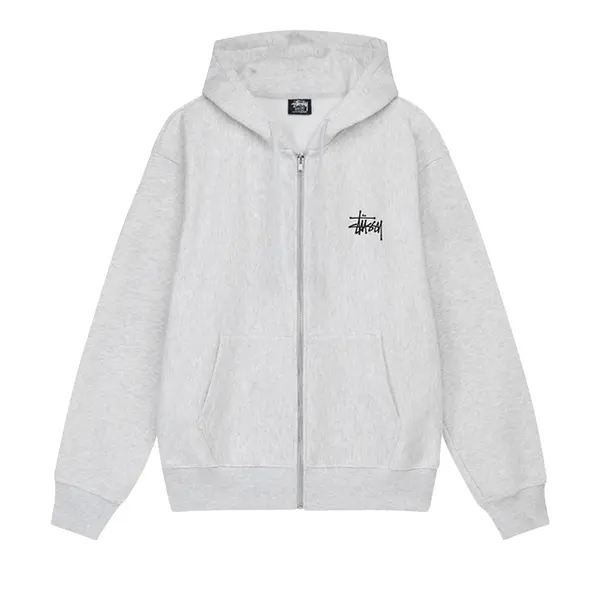 StÜssy Basic Zip Hoodie 'ash Heather - Grey