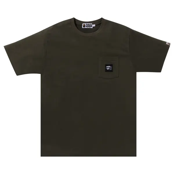 BAPE A Bathing Ape Label Pocket Tee 'olive Drab - Green