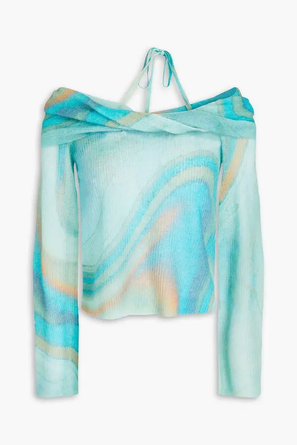 Simkhai Cambria Off-the-shoulder Knitted Sweater