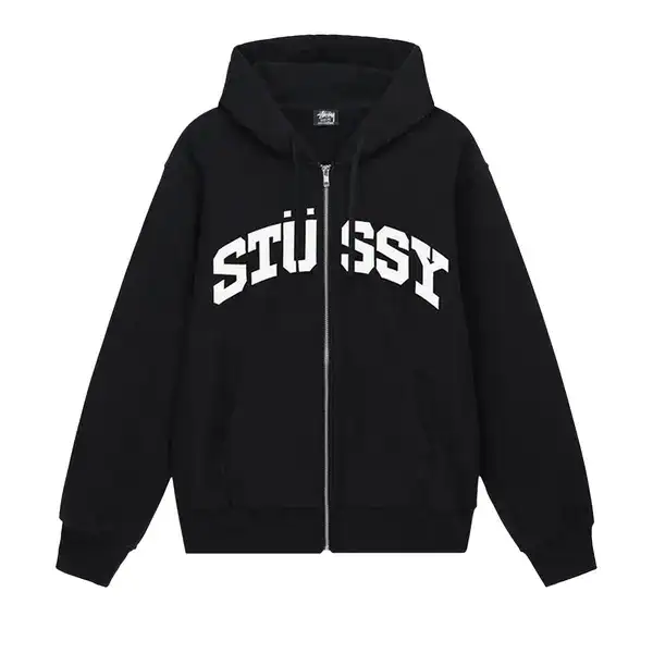 StüSsy Block Sport Zip Hoodie - Black | Editorialist