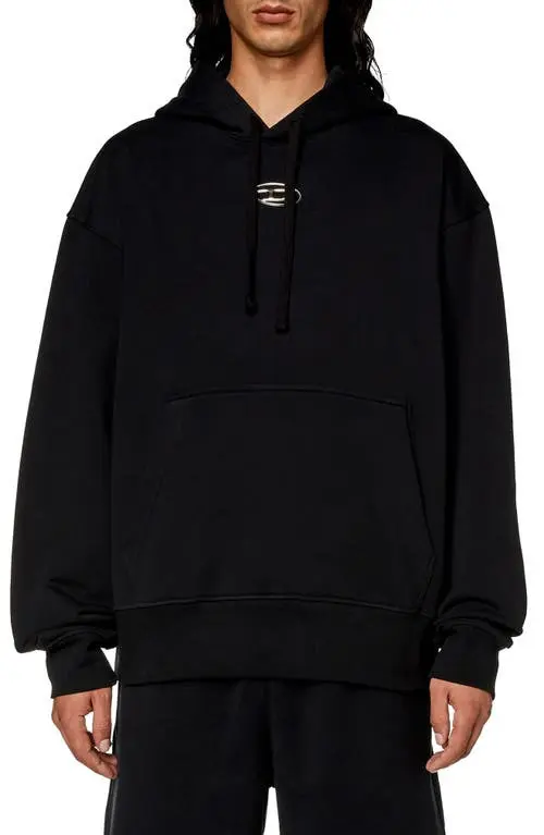 DIESEL® Macs Overdye Cotton Hoodie - Black