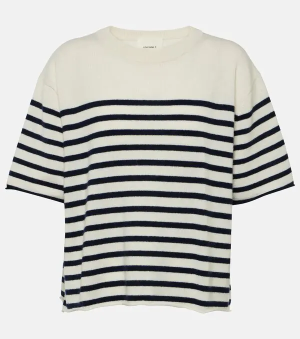 LISA YANG Cila Striped Cashmere T-shirt - Multicoloured