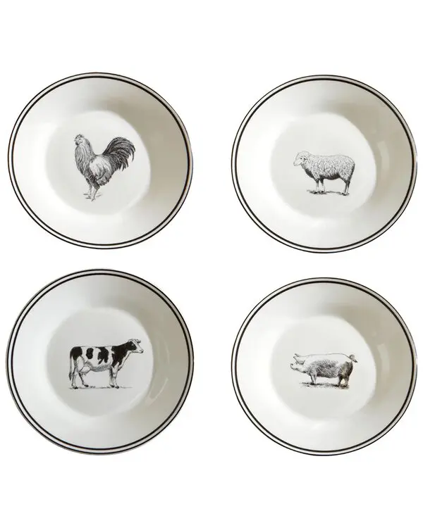 Buy AMERICAN ATELIER Farm Animals Set Of 4 Salad Plates Nocolor At 64