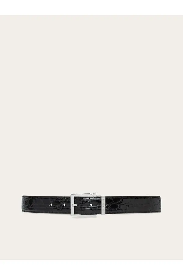 FERRAGAMO Crocodile Adjustable Belt