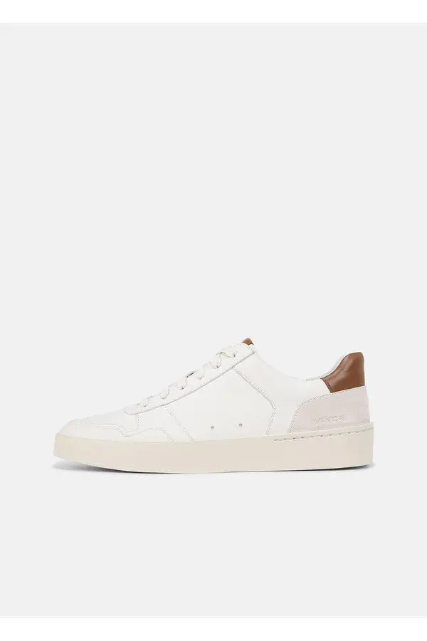 Vince Leather Lace-up Sneakers - White