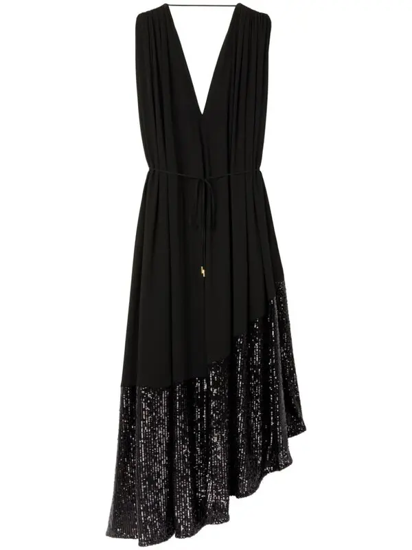 AZ FACTORY Sequin-embellished Pleated Maxi Dress
