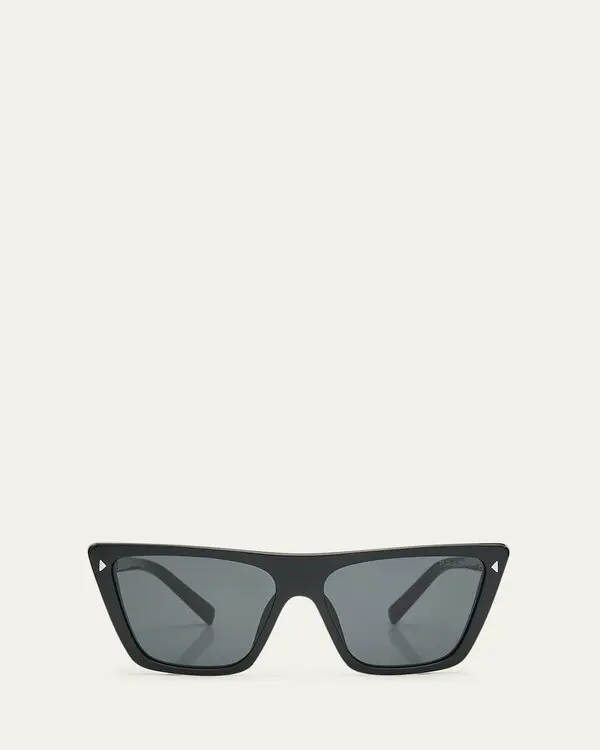 Prada Polarized Logo Butterfly Sunglasses - Black