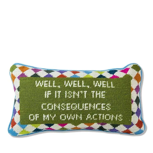FURBISH Well Well Well Needlepoint Decorative Pillow