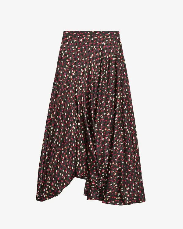 Isabel Marant Sakura Polka Dot Skirt - Black/red