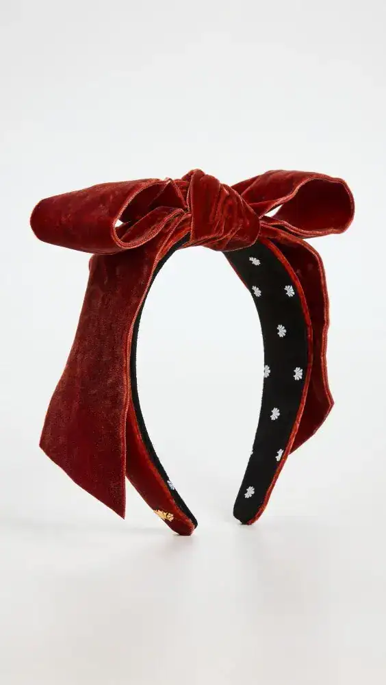 Lele Sadoughi Shirley Velvet Ribbon Headband - Rust 