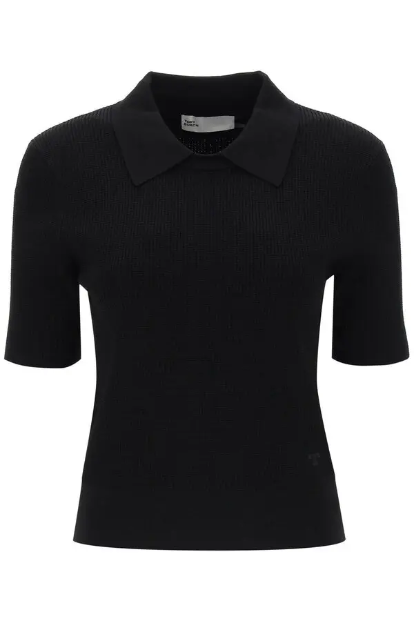 Torrie Oversized Polo Top - Black