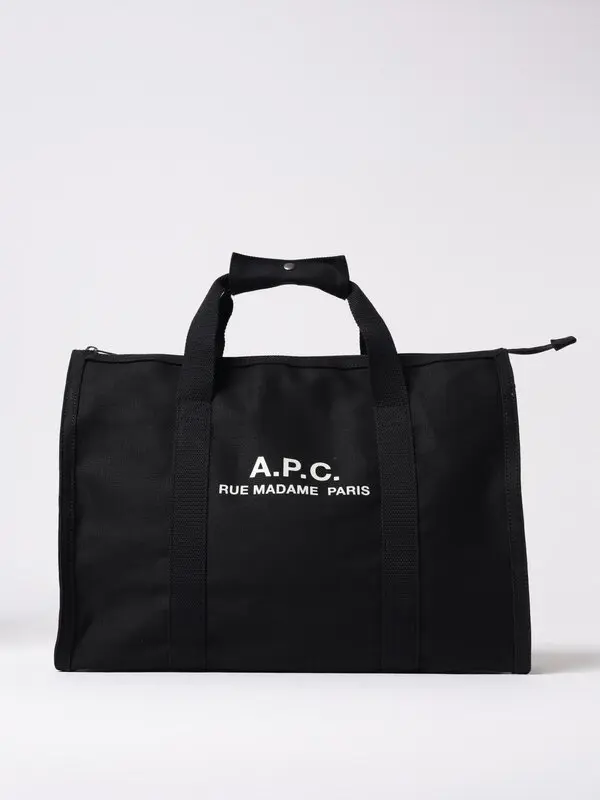 A.p.c. Canvas Exchange Bag With Logo - Black