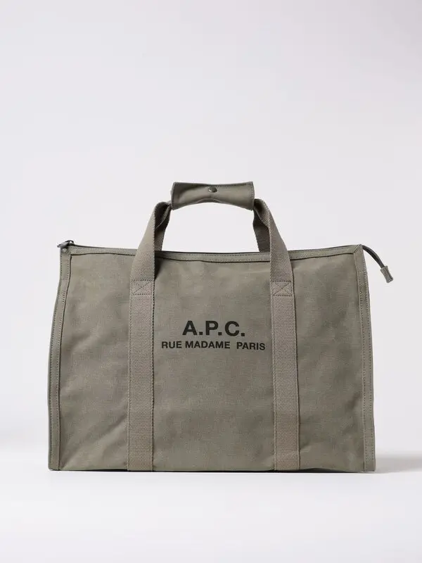 A.p.c. Canvas Exchange Bag With Logo - Green