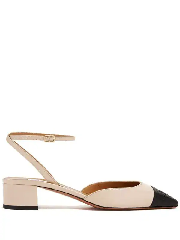 Aquazzura Two-Tone Leather Pumps - Neutrals - 22% Off | Editorialist