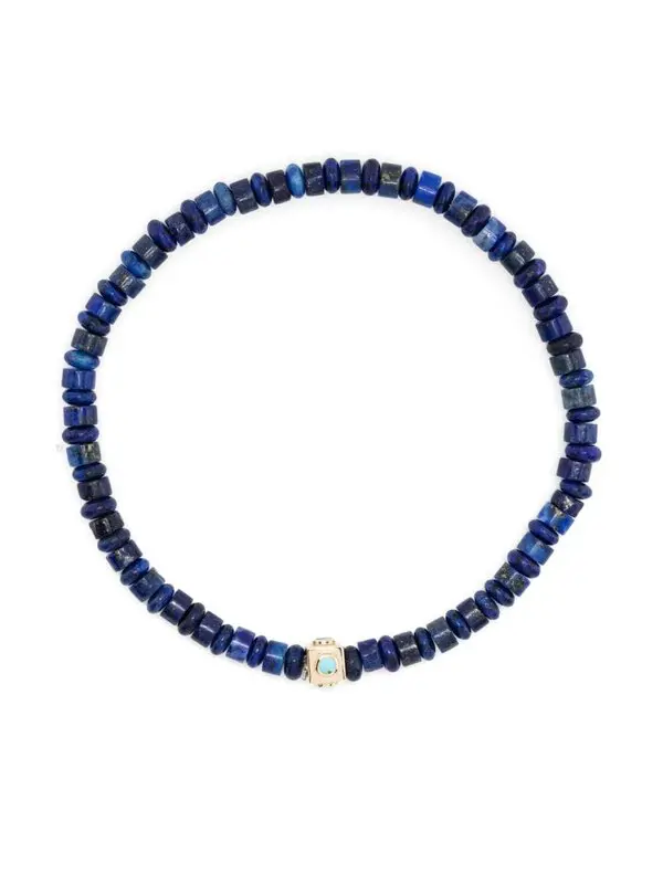 Luis Morais 14kt Yellow Gold, Lapis Lazuli, And Turquoise Bead Bracelet