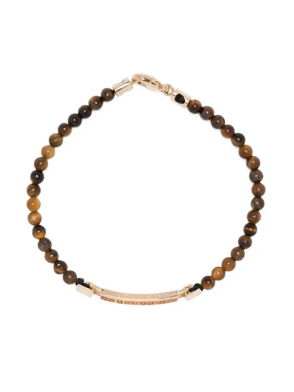Luis Morais 14kt Yellow Gold Gemstone Bead Bracelet - Brown
