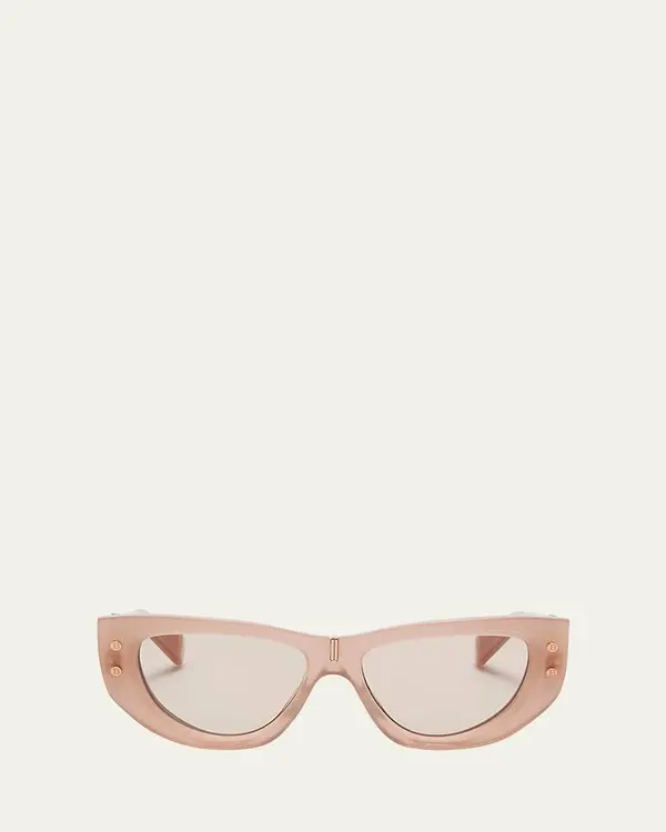 Balmain B-muse Acetate And Titanium Cat-eye Sunglasses - Nde Gld