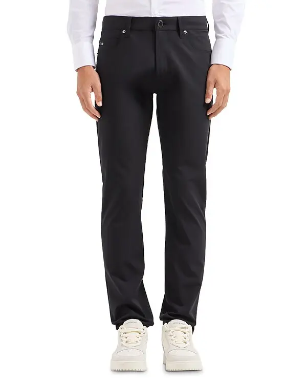 Emporio Armani Techno Stretch Five Pocket Pants - Solid Black
