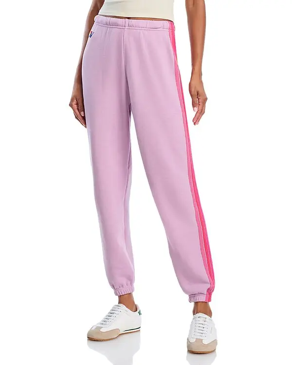 Aviator Nation Rainbow Stripe Sweatpants - Mauve/magenta Orange