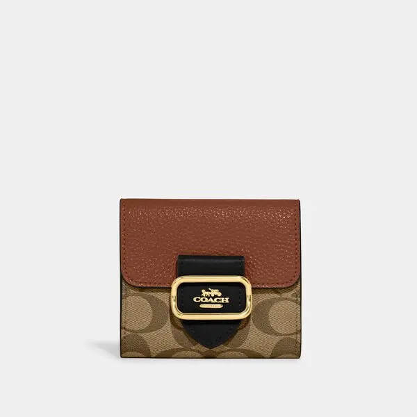 Buy COACH OUTLET Small Morgan Wallet In Colorblock Signature Canvas ...