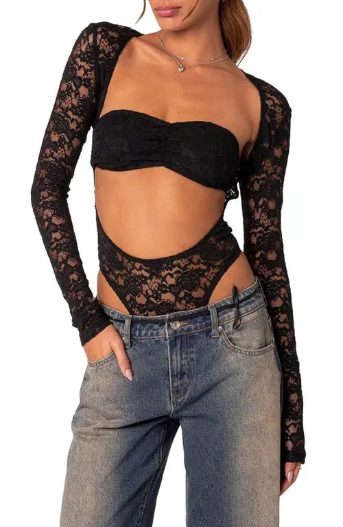 EDIKTED Zoey Lace Two-piece Bandeau & Bodysuit