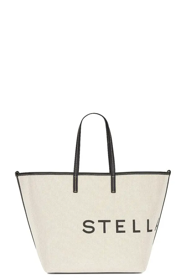 Stella McCartney Salt And Pepper Canvas Tote Bag