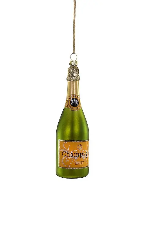 CODY FOSTER & CO Sparkling Champagne Ornament In Green