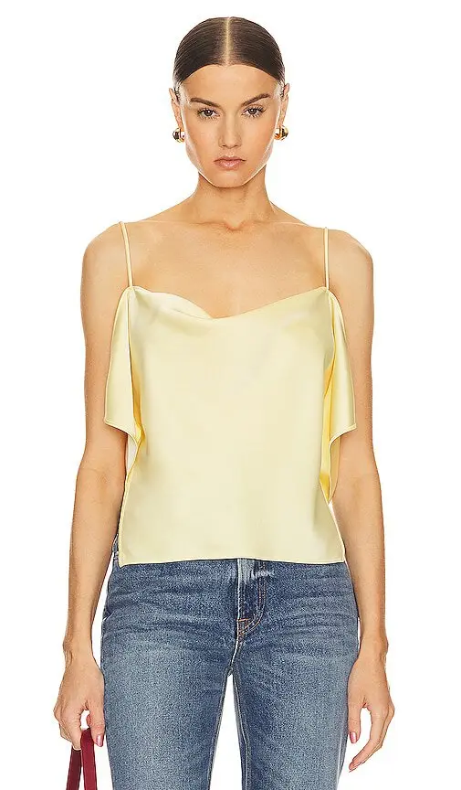 HELSA Luna Cowl Top - Pale Yellow