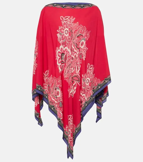 Etro Printed Satin Cape