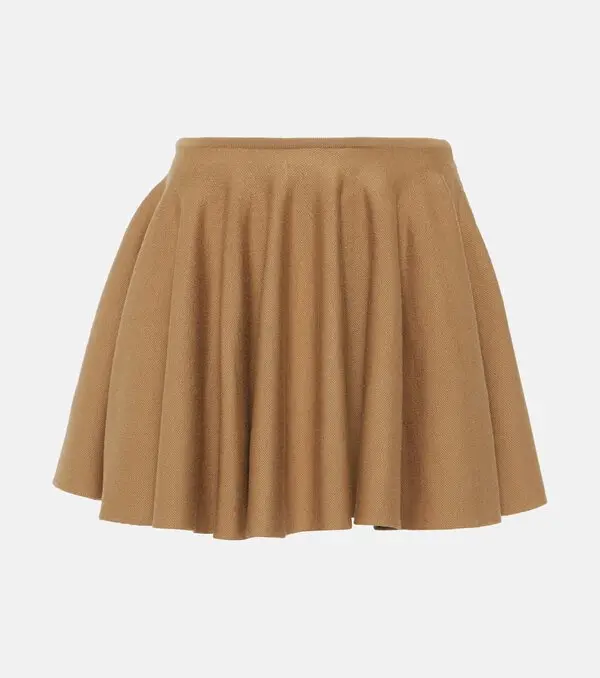 Khaite Ulli Wool-blend Miniskirt - Brown
