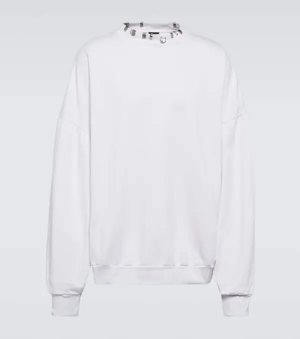 Balenciaga Pierced Round Fleece Sweatshirt