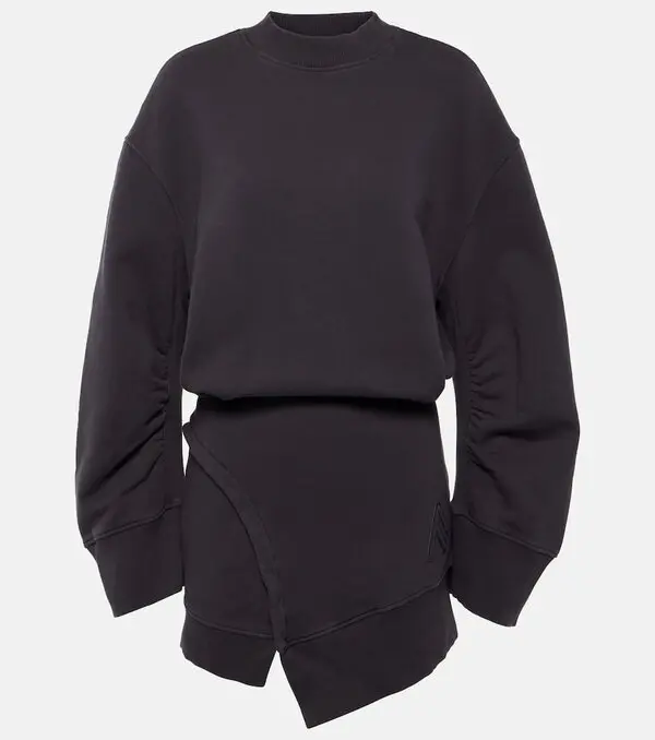 Attico Cotton Jersey Sweatshirt Dress - Blue