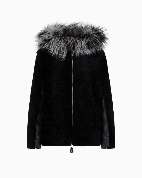Giorgio Armani Reversible Shearling Lamb Pea Coat