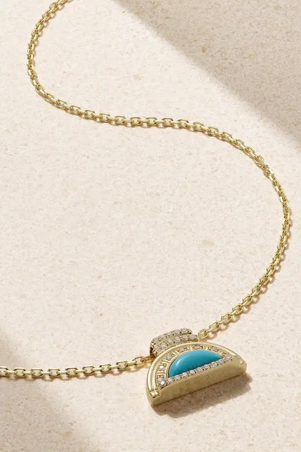 Sorellina Alba 18-karat Turquoise And Diamond Necklace - Gold