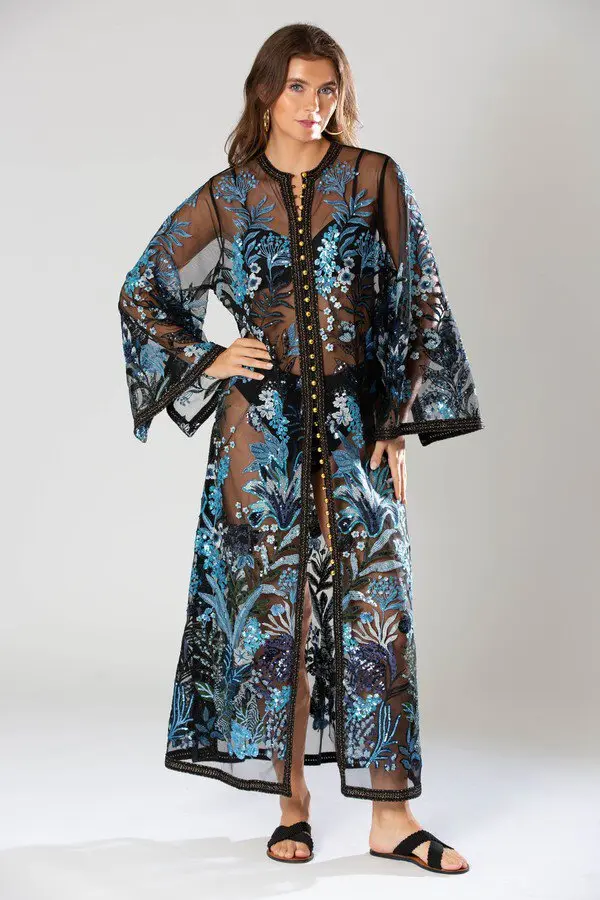 Miguelina Basima Sequin Caftan
