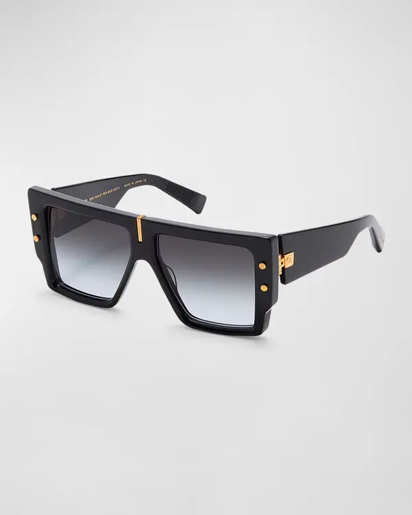 Balmain B-grand Square Sunglasses - Blk Gld