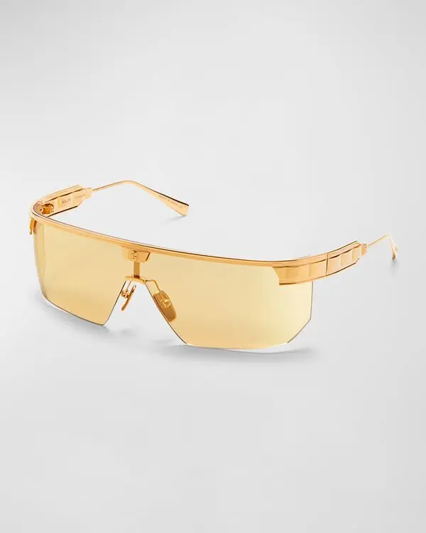 Balmain Major Ltd Half-rimmed Shield Sunglasses