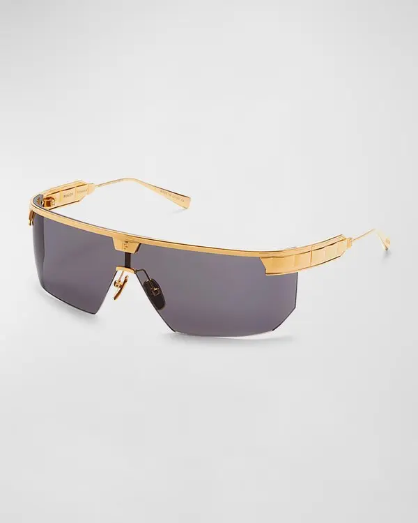 Balmain Major Half-rim Shield Sunglasses - Glda