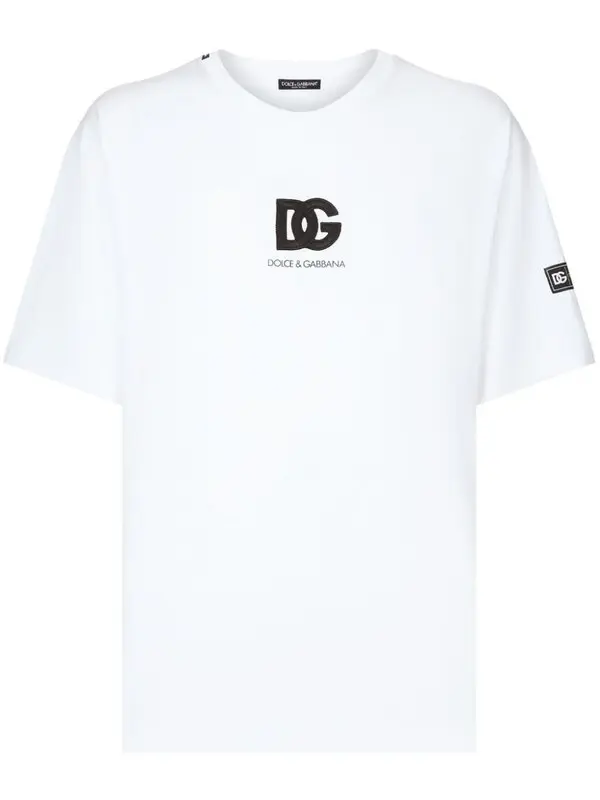 Dolce & Gabbana Logo-appliqué Cotton T-shirt - White